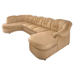 DOMO collection Wohnlandschaft &raquo;Flores auch in Leder-Bezug, B/T/H: 293/180/86 cm, U-Form&laquo; wahlw. mit Bettfunktion, wahlw. mit Federkern, Unser...