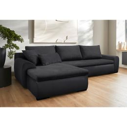 Home Affaire Ecksofa &raquo;Win L-Form, B: 285 cm - OTTO. Verl&auml;ssliche Qualit&auml;t.&laquo; mit 2 Zierkissen, optional Bettfunktion & Bettkasten schwarz 100% 