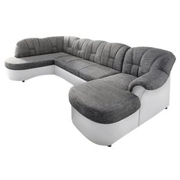 DOMO collection Wohnlandschaft &raquo;Flores auch in Leder-Bezug, B/T/H: 293/180/86 cm, U-Form&laquo; wahlw. mit Bettfunktion, wahlw. mit Federkern, Unser...