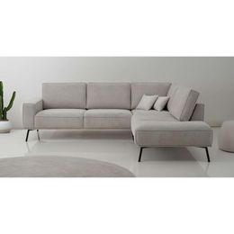 OTTO home Ecksofa &raquo;Vosby&laquo; 260 cm, Chenille, mit dekorativer Kedernaht, Wellenunterfederung beige 90% polyester, 10% nylon