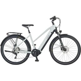 Prophete Kinder &raquo;Entdecker 5.0&laquo; 10 Gang Shimano Deore Schaltwerk Kettenschaltung Mittelmotor 250 W Pedelec, Elektrofahrrad f&uuml;r Damen grau