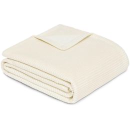 Ibena Wohndecke &raquo;Wohndecke Cordoba&laquo; Mit trendiger Cord-Struktur, made in Germany wollwei&szlig; Obermaterial: 58% Baumwolle, 35% Polyacryl, 7% Polyester...