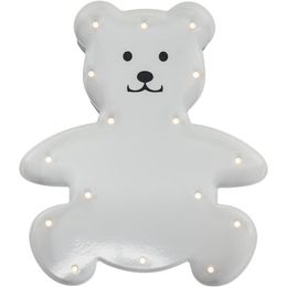 MARQUEE LIGHTS LED Dekolicht &raquo;Teddy&laquo; LED-Modul 1 Stk. Warmwei&szlig; Wandlampe, Tischlampe Teddyb&auml;r, B&auml;r mit 18 Leuchtmittel - 20x23 cm wei&szlig;