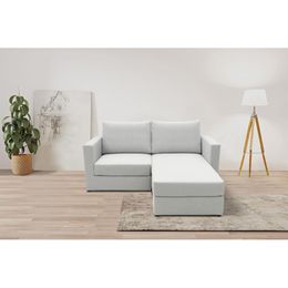 DOMO collection 2-Sitzer &raquo;Bibury smartes, modulares Ecksofa aus Sofa & Hocker mit Schlaffunktion&laquo; Sitzfl&auml;che mit Federkern, inkl. 2 R&uuml;ckenkissen 