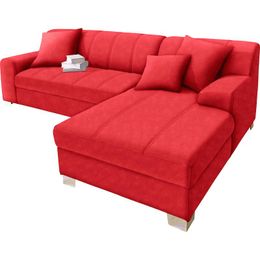 DOMO collection Ecksofa »Turah incl. Zierkissen, moderne Steppung, auch in Leder« wahlw. mit Bettfunktion, L-Form, B/T: 239/152cm, Unser...