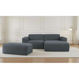 OTTO home Ecksofa &raquo;Koa,228cm, L-Form, Modulsofa, Webstoff, Cord, Struktur, Chenille&laquo; Designsofa, Set, Hocker inklusive, weicher Lounge-Sitzkomfort 100