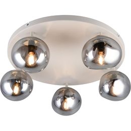 s.Oliver Deckenleuchte &raquo;ANJELLA, Deckenlampe exkl. E14, in warm grey (beige) + smoke Glas,&laquo; E14 1 Stk. warmwei&szlig; - kaltwei&szlig; mit mundgeblasenen 