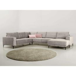 OTTO home Wohnlandschaft &raquo;OLAND U-Form, XXL, B: 342 cm, Skandi-Design&laquo; Skandi-Design in Struktur, Flachgewebe, Luxus-Microfaser, Boucle grau 100% 
