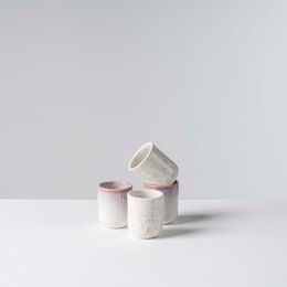GIPFELST&Uuml;CK Espressotasse &raquo;Tassen-Set Alpenwiese&laquo; jedes Teil ein Unikat, 4-teilig creme / beere