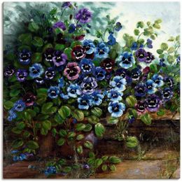Artland Leinwandbild &raquo;Stiefm&uuml;tterchen II&laquo; Blumen 1 Stk. tlg. auf Holzrahmen gespannt Farbe Bild(er): blau
