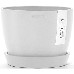 Ecopots Blumentopf &raquo;Stockholm Mini 16 Wei&szlig;&laquo; f&uuml;r innen und au&szlig;en: frostsicher, bruchsicher und lichtbest&auml;ndig wei&szlig; Kunststoff