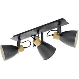 Eglo Deckenleuchte &raquo;Coswarth Deckenlampe, Vintage, Industrial, E27, Flurlampe, Lampe&laquo; E27 1 Stk. Spot - L67 x B14 x H24cm - anthrazit, creme-wei&szlig;,...