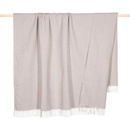 Pad Wohndecke &raquo;FINE EDGE&laquo; Made in Europe, Wendefunktion, Zickzack Design, mit Fransen, 150x200 beige Obermaterial: 50% Baumwolle, 50% Polyacryl...