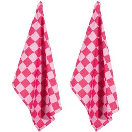 Pad Geschirrtuch &raquo;CHESS&laquo; 100% Baumwolle, 50x70 cm, modernes Karo Design pink 100% Baumwolle