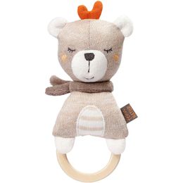 babyFEHN FEHN Greifling »NATUR, Holz-Greifling Teddy« mit Holzring braun