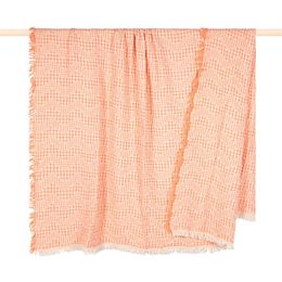Pad Wohndecke &raquo;WAFFLE, Waffelpique-Decke&laquo; Made in Europe, Wendefunktion, Zickzack Design, mit Fransen, 150x200 coral Obermaterial: 65% Baumwolle,...