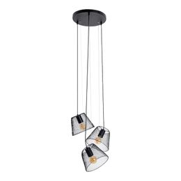 N&auml;ve N&Auml;VE Pendelleuchte &raquo;Korie&laquo; E27 1 Stk. Metallgeflechtschirme schwarz, 3x E27 exkl., H&ouml;he 120cm gestuft schwarz