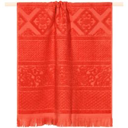 Pad Badetuch &raquo;HARLEM, 70x140 cm&laquo; Made in Europe, Ton in Ton gestreift, mit Ornamenten, mit Fransen Rust Obermaterial: 100% Baumwolle B/L: 70 cmx140 cm