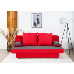 Collection AB Schlafsofa &raquo;Ulla inkl. Bettfunktion und Bettkasten&laquo; inkl. Wender&uuml;ckenkissen,Armlehnekissen rot Primabelle -Microfaser (100% Polyester)/