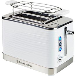 Russell Hobbs Toaster »Inspire 24370-56« 2 kurze Schlitze 1050 W 2 extra breite Toastschlitze, Brötchenaufsatz & Krümelschublade weiß