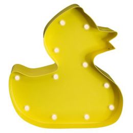 MARQUEE LIGHTS LED Dekolicht &raquo;Rubber Duck&laquo; LED-Modul 1 Stk. Warmwei&szlig; Wandlampe, Tischlampe Gummiente, Ente, Tier 11 Leuchtmittel - 15x14 cm gelb