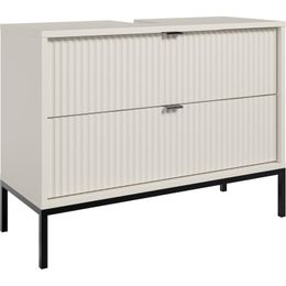 BASIC BY BALCULINA Waschbeckenunterschrank &raquo;Lucera BxHxT 80x60x32 cm&laquo; 1 Stk. tlg. Breite 80cm, Unterflurauszug, Metallf&uuml;&szlig;e kaschmirfarben