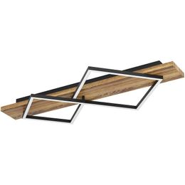 Eglo Deckenleuchte &raquo;BOYAL Deckenlampe - Stahl, Holz - LED;LED - 1X13W;1X15W - IP20&laquo; LED-Modul 1 Stk. Warmwei&szlig; Wohzimmerlampe, Esszimmerlampe, Flur,...