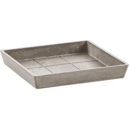Ecopots Blumentopfuntersetzer &raquo;ROUND SAUCER Taupe&laquo; BxTxH: 18x18x2,5 cm grau Kunststoff