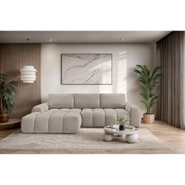OTTO home Ecksofa &raquo;AZITA L-Form, 270 cm - OTTO. Verl&auml;ssliche Qualit&auml;t.&laquo; wahlweise als Schlafsofa m. Bettkasten, Bubble-Optik beige 100% Polyester