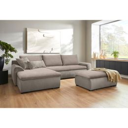 Home Affaire Ecksofa &raquo;Win L-Form, B: 285 cm - OTTO. Verl&auml;ssliche Qualit&auml;t.&laquo; mit 2 Zierkissen, optional Bettfunktion & Bettkasten grau