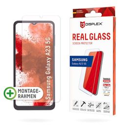 Displex Displayschutzglas &raquo;Real Glass&laquo; f&uuml;r Samsung Galaxy A23 5G Displayschutzfolie Displayschutz kratzer-resistent 10H splitterfest Transparent...
