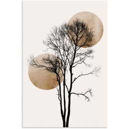 Artland Wandbild &raquo;Sonne und Mond versteckt&laquo; Baumbilder 1 Stk. tlg. als Alubild, Leinwandbild, Poster in verschied. Gr&ouml;&szlig;en Farbe Bild(er): grau