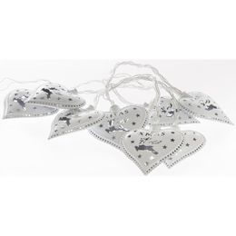 MyFlair M&Ouml;BEL & ACCESSOIRES Dekoobjekt &raquo;Weihnachtsdeko mit 10 LEDs&laquo; LED-Lichterkette mit Herzen und Rentiermotiv, L&auml;nge ca. 180 cm silberfarben