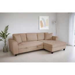 Trends by HG Ecksofa &raquo;Moritz, L-Form&laquo; inkl. Bettfunktion und Bettkasten, inkl. 2 Zierkissen 92% Polyester;8% Nylon