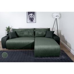 Collection AB Ecksofa &raquo;Pia, L-Form, Breite 237 cm, mit Schlaffunktion&laquo; inkl. Bettfunktion und Bettkasten gr&uuml;n/gr&uuml;n