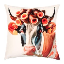 Pad Dekokissen &raquo;FARM&laquo; Made in Europe, Kissenh&uuml;lle ohne F&uuml;llung, Motiv Kuh, 1 St&uuml;ck beige Obermaterial: 100% Polyester B/L: 45 cm x 45 cm