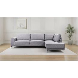 OTTO home Ecksofa &raquo;OLAND L-Form, B: 289 cm, Skandi-Design&laquo; Struktur, Flachgewebe, Luxus-Microfaser, Boucle grau Struktur weich (100% Polyester);Luxus-
