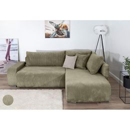 Collection AB Ecksofa &raquo;Poppy, L-Form, Breite 227 cm mit Schlaffunktion&laquo; inkl. Schlaffunktion und Bettkasten olive