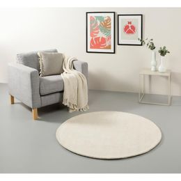 my home Teppich &raquo;Soley&laquo; rund 12 mm H&ouml;he Handweb Teppiche, Wohnzimmer, Schlafzimmer, Esszimmer beige Viskose