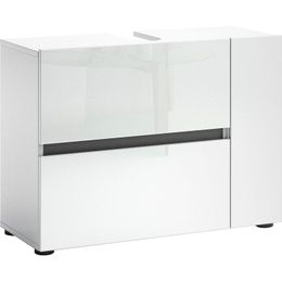 Inosign Waschbeckenschrank &raquo;MISTER, Bad-Unterschrank, 83 cm breit, 1 Klappe, 1 T&uuml;r, 1 Schublade&laquo; Badm&ouml;bel, Hochglanz lackiert, Made in Italy, mit...
