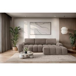 OTTO home Ecksofa &raquo;AZITA L-Form, 270 cm - OTTO. Verl&auml;ssliche Qualit&auml;t.&laquo; wahlweise als Schlafsofa m. Bettkasten, Bubble-Optik braun 100% Polyester