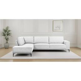 OTTO home Ecksofa &raquo;OLAND L-Form, B: 289 cm, Skandi-Design&laquo; Struktur, Flachgewebe, Luxus-Microfaser, Boucle beige Struktur weich (100% Polyester);Luxus
