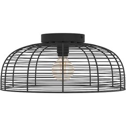 Eglo Deckenleuchte &raquo;Rinroe Deckenlampe, Wohnzimmerlampe, Industrial, Metall, E27, Lampe&laquo; E27 1 Stk. Wand-/Deckenleuchte - H20 x &Oslash;45 cm - schwarz -...