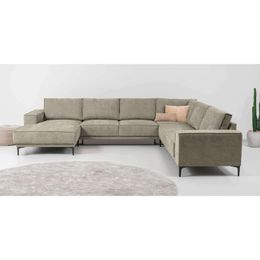 OTTO HOME Wohnlandschaft &raquo;OLAND U-Form, XXL, B: 342 cm, Skandi-Design&laquo; Skandi-Design in Struktur, Flachgewebe, Luxus-Microfaser, Boucle brown
