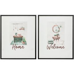 Creativ home Bild mit Rahmen &raquo;Deko-Bild Home & Welcome&laquo; 2 Stk. tlg. in sch&ouml;ner Farbgebung