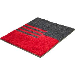 Kleine Wolke Badematte &raquo;&raquo;Dynamic&laquo;&laquo; H&ouml;he 20 mm rutschhemmend beschichtet fu&szlig;bodenheizungsgeeignet Badteppich, modernes geometrisches Design rubin...