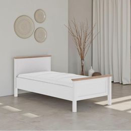 Inter Link Massivholzbett &raquo;Bett Maluno&laquo; Kiefer Massiv, ohne Lattenrost, 90/120/140/160/180 x 200 cm Weiss + Weiss, Eiche Colori + Weiss, Eiche...
