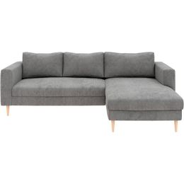 Trendmanufaktur Ecksofa &raquo;Amazing, wahlw. mit Schlaffunktion & Bettkasten, Fu&szlig; Buche lackiert&laquo; Recamiere beidseitig montierbar, L-Form,in Cord o. 