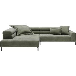 Home Affaire Ecksofa &raquo;Claya, L-Form, incl. Kopfteilverstellung, Breite 311 cm&laquo; ohne elektrischen Sitzvorzug gr&uuml;n 88% Polyester, 12% Polyacryl