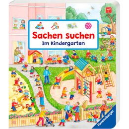 Ravensburger &raquo;Pappbilderbuch, Sachen suchen Im Kindergarten&laquo; bunt Schult die Konzentrationsf&auml;higkeit und f&ouml;rdert den Spracherwerb